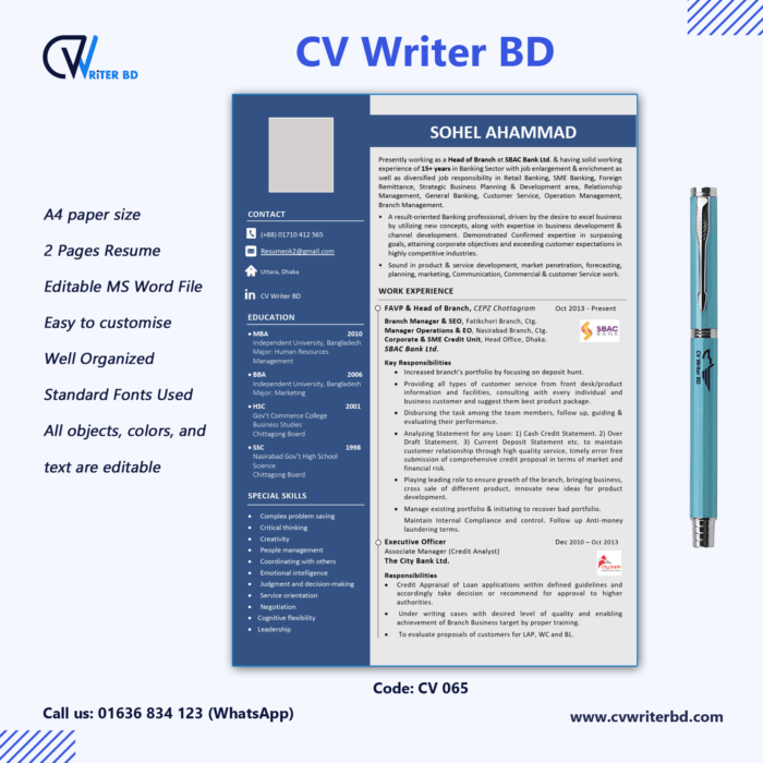 CV Design – CV Writer BD
