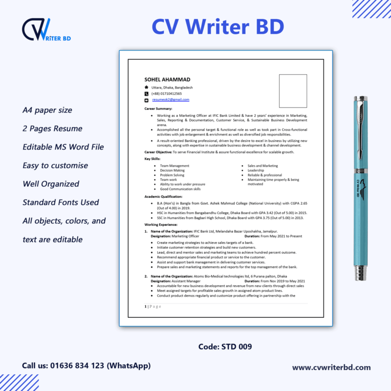 CV Design – CV Writer BD