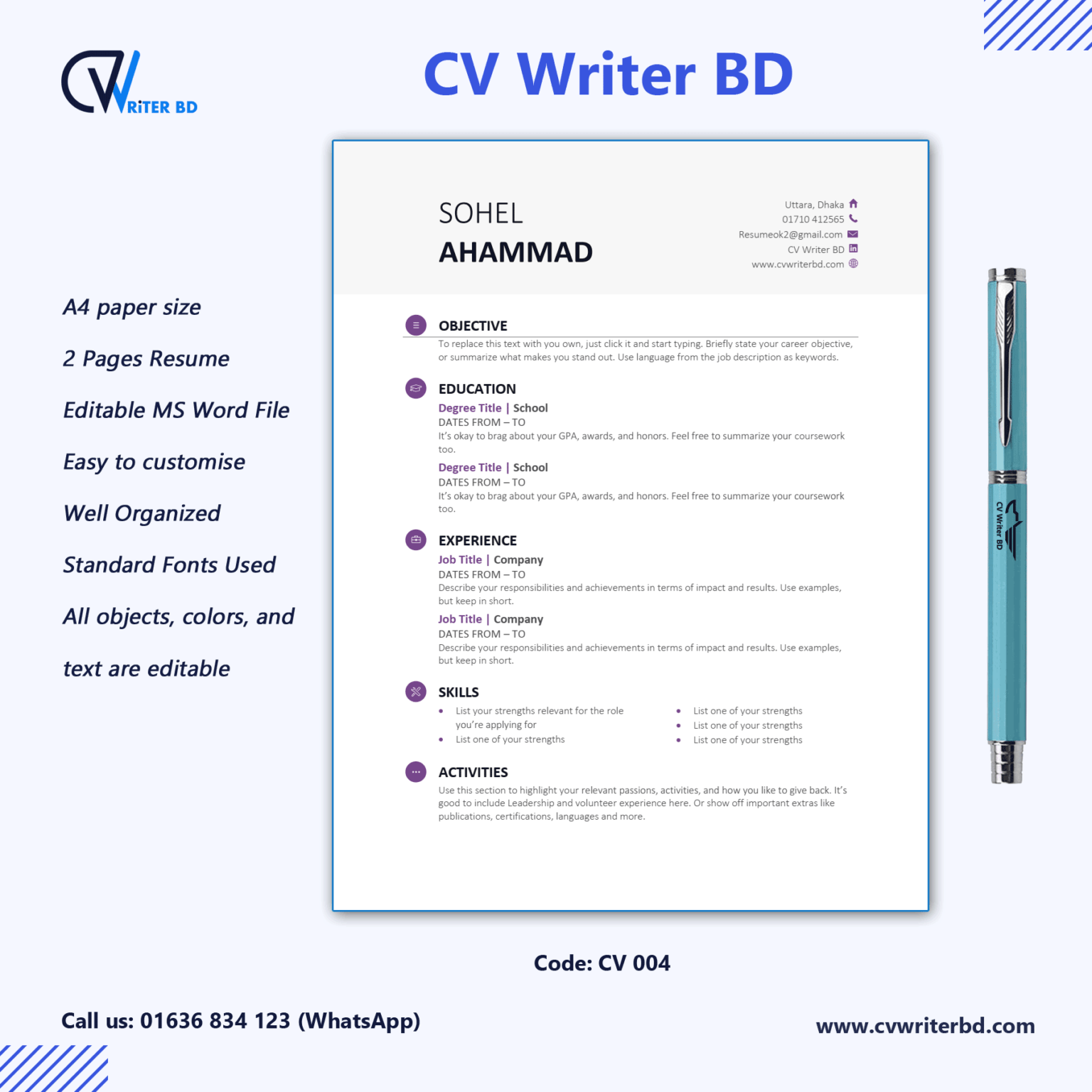 CV Design – CV Writer BD