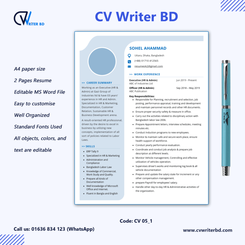 CV Design – CV Writer BD