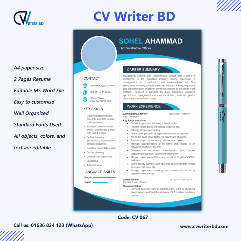 CV Design – CV Writer BD