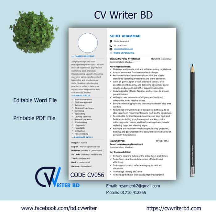 Resume Design – CV Writer BD