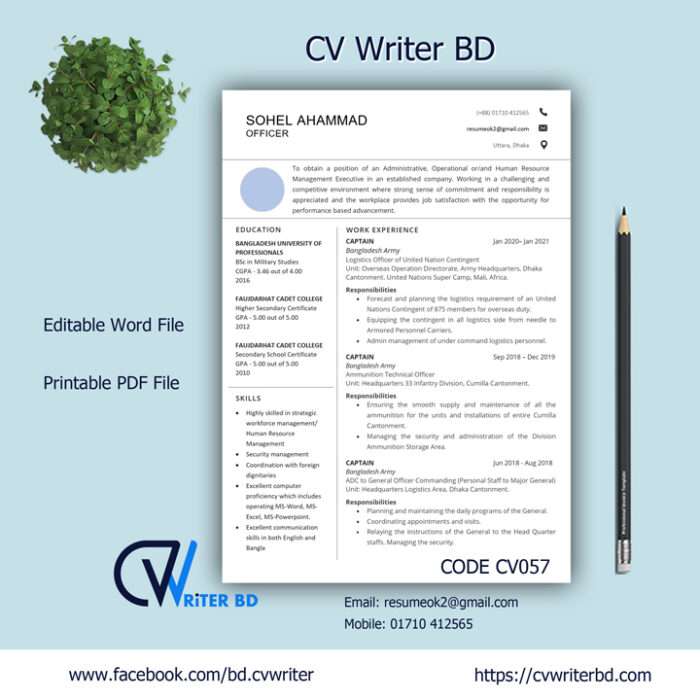 Resume Design – CV Writer BD