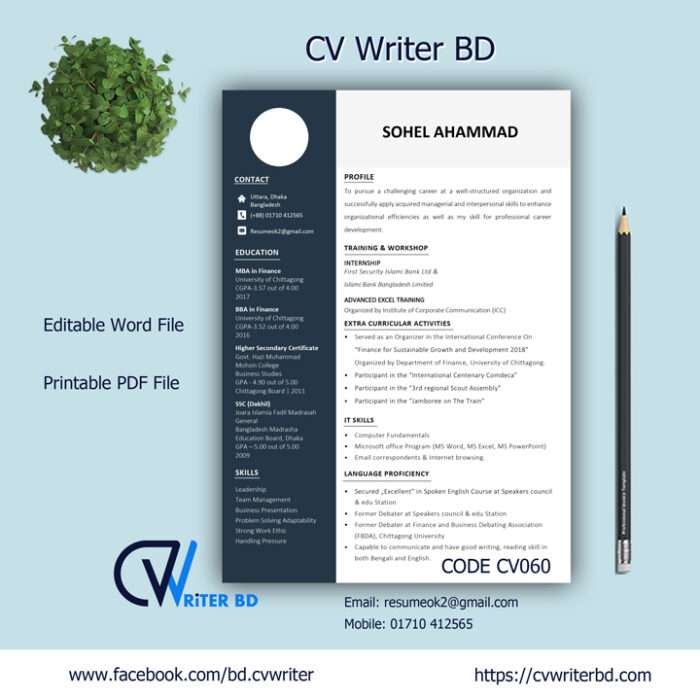 Resume Design – CV Writer BD