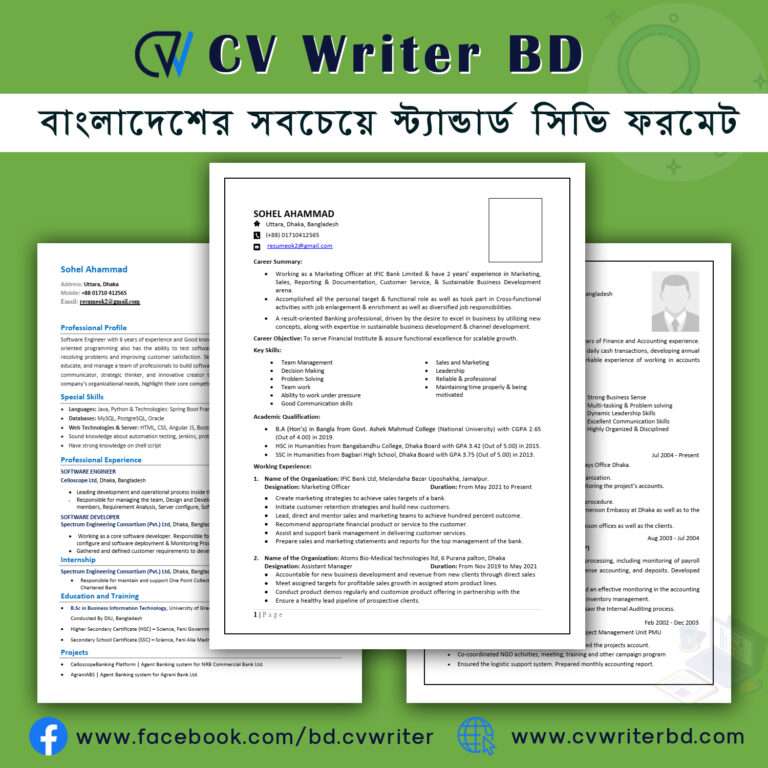 Standard CV Format BD For Every Professional – CV Writer BD