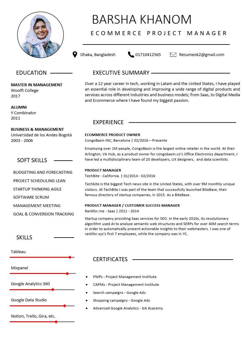 Resume Template – CV Writer BD