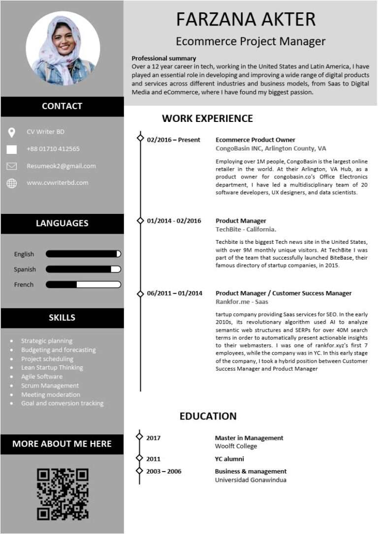 Resume Template – CV Writer BD