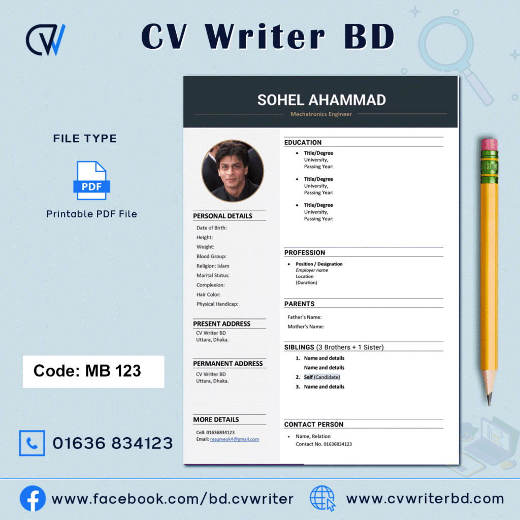 Marriage Bio-Data – CV Writer BD