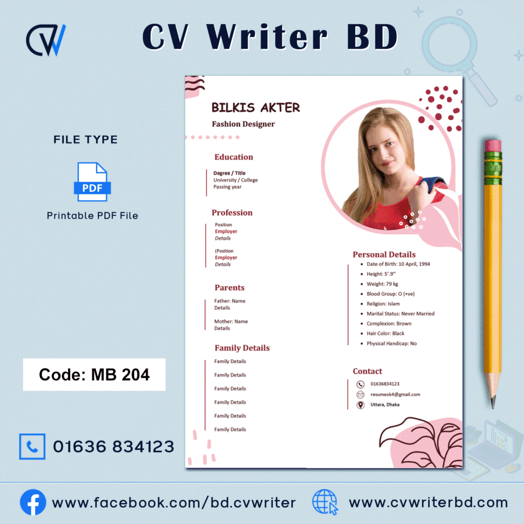 Marriage Bio-Data – CV Writer BD